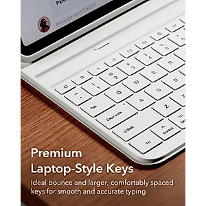 ESR iPad Keyboard Case for iPad Pro 12.9 inch (3rd, 4th, 5th, 6th Generation),Magnetic Detachable 12.9 inch ipad Pro Case with Keyboard, Adjustable Portrait/Landscape Mode, Light and Portable, White