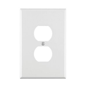 Leviton 88103 1-Gang Duplex Device Receptacle Wallplate, Oversized, Thermoset, Device Mount, White