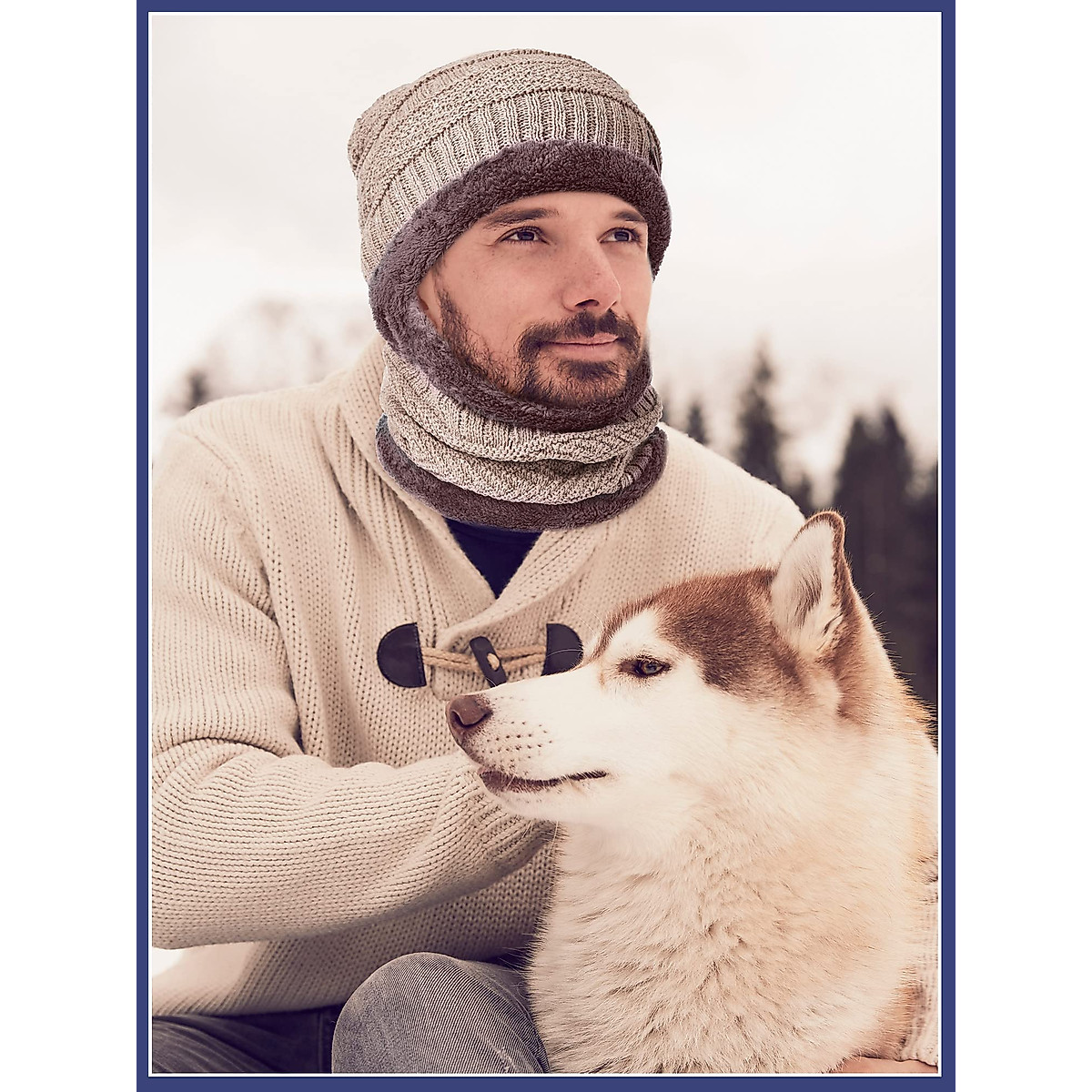 24 Pcs Winter Hat Scarf Gloves Socks Set Slouchy Knit Skull Cap Beanies Fleece Lined Knitted Hat Fleece Lining Neck Warmer Neck Gaiter Warm Sock for Women Men Cold Weather, Multicolor