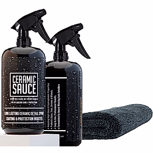 CERAMIC SAUCE Auto Detailing Spray-16oz CAR/SUV/BOAT/MOTORCYCLE (Includes Ultra Premium Microfiber Cloth)