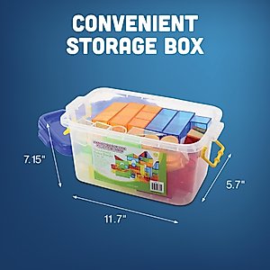 Constructive Playthings Translucent Color Building Blocks, Light Table Manipulatives, 3D Shapes for Teaching Color and Math, 50-Piece Playset, Toddler Toys for 12 Months & Up