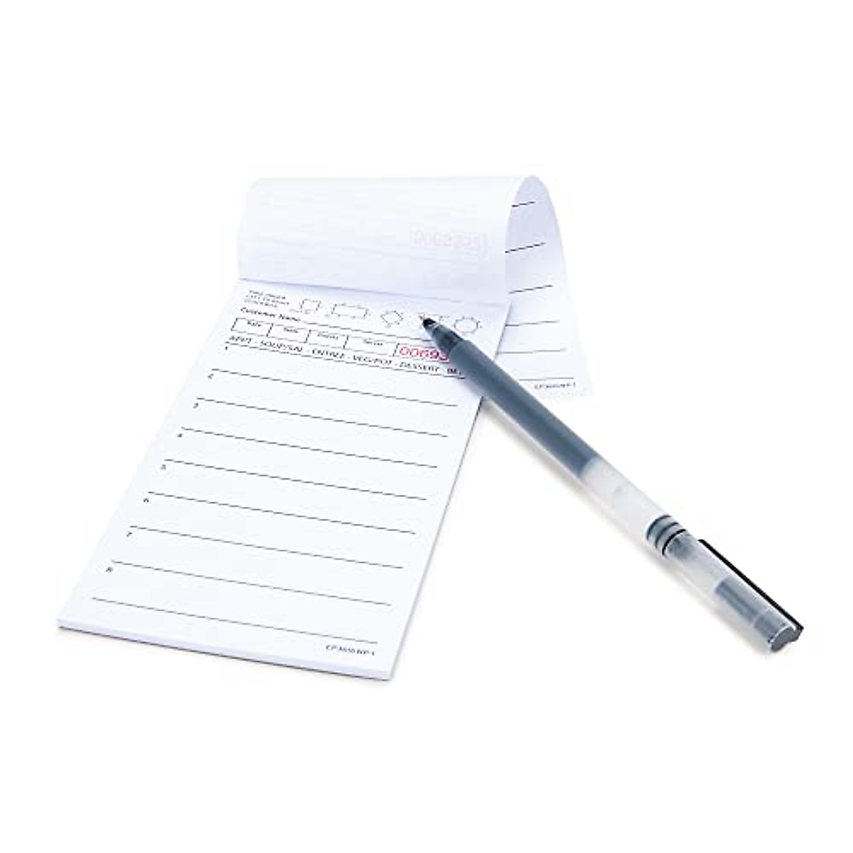 DGBDPACK Guest Check Pads EP-3616WP-1 (10 Pads), Total 500 Sheets White Waitress Notepad, Server Order Pads for Restaurant