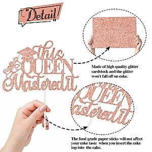 RLXPT She Mastered That Cake Topper, This Queen Mastered It Cake Decorations, Master Degree Survivor, Class of 2025 Graduation Party Decorations