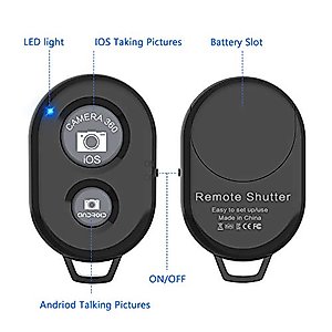 Wireless Camera Remote Shutter for Smartphones (2 Pack), zttopo Wireless Phone Camera Remote Control Compatible with iPhone/Android Cell Phone - Create Amazing Photos and Selfies, Wrist Strap Included