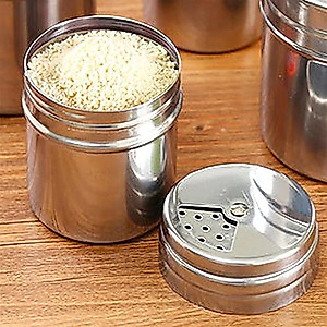 MSMMZ Sugar Container Stainless Steel Cruet Condiment Spice Jars Set Salt and Pepper Shakers Seasoning Pots Kitchen Tools Seasoning Cans