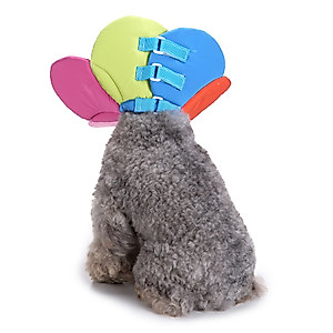 Dog Collar, Pet Cone E-Collar Flower Soft Elizabethan Waterproof Grooming Recovery Protecive Adjustable Collar for Puppy Small Medium Dogs (M Neck:11-13in, Rainbow)