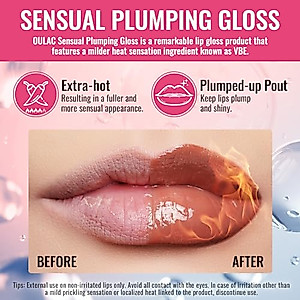 Oulac Shine Orange Liquid Lipstick for Women-Lip Plumper Lip Gloss for Dry Lip Care, Lightweight Soft and Hydrating Lip Tint Stain with Vitamin E & Rose Oil Vegan & Cruelty-Free, S06