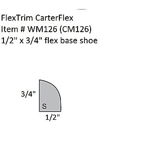 FlexTrim #WM126: 1/2" x 3/4" Flexible Base Shoe molding - 8' feet Long