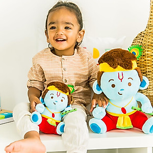 MODI TOYS Baby Krishna (11 inch) Mantra Singing Plush Toy | Ideal for Newborns, Infants, Toddlers, Grandparents | Best for Diwali, Baby Shower, Birthday, Housewarming