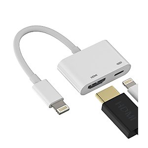 HOYULLI Lightning to HDMI Adapter for TV, iPhone 12, 13, Pro Compatible, 1080p Resolution, Easy to Use, Wide Compatibility