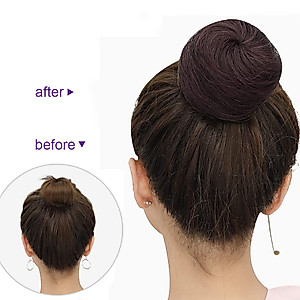 HSPJHTM 2 PCS Hair Bun Extensions Wig Accessory Updo Hairpieces Curly Wavy Hair Scrunchies Updo Hair Pieces Bun Extension Ponytail Messy for Women Girls - Chestnut Brown