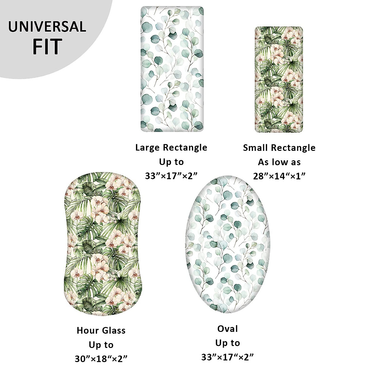 Extra Soft Stretchy Changing Pad Cover for Baby, 2 Pack Premium Cotton Blend,Flowers Pattern.