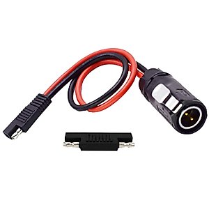 LIXINTIAN 2 Pin Power Industrial Circular Connector Cable to SAE Cable Adapter, 10AWG Cable for Furrion,Solar Panel Suitcase, Forrest River RV Ports