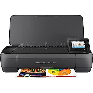 HP OfficeJet 250 All-in-One Portable Printer with Wireless & Mobile Printing, Works with Alexa (CZ992A) Black