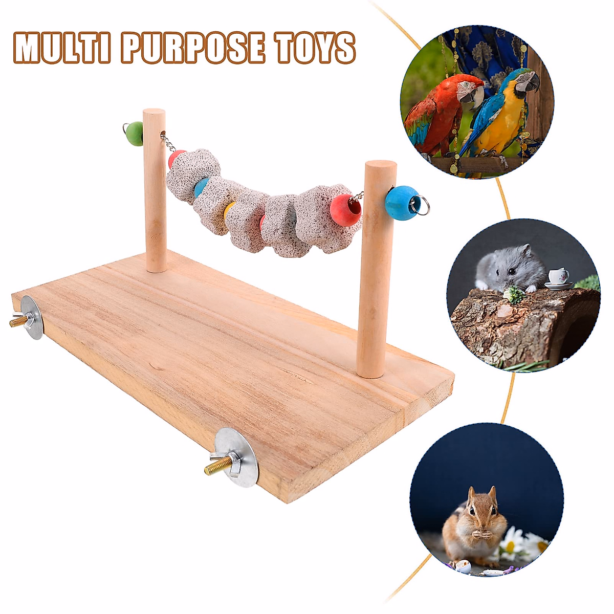 Ipetboom Chew Toys Chinchilla Toys Tabletop Parrot Stand Cage Parrot Toy Parrot Accessories Parrot Perch Stands Bird Toy Cage Bird Perch Bird Training Perch Parrot Swing Toy Cage Bird Stand