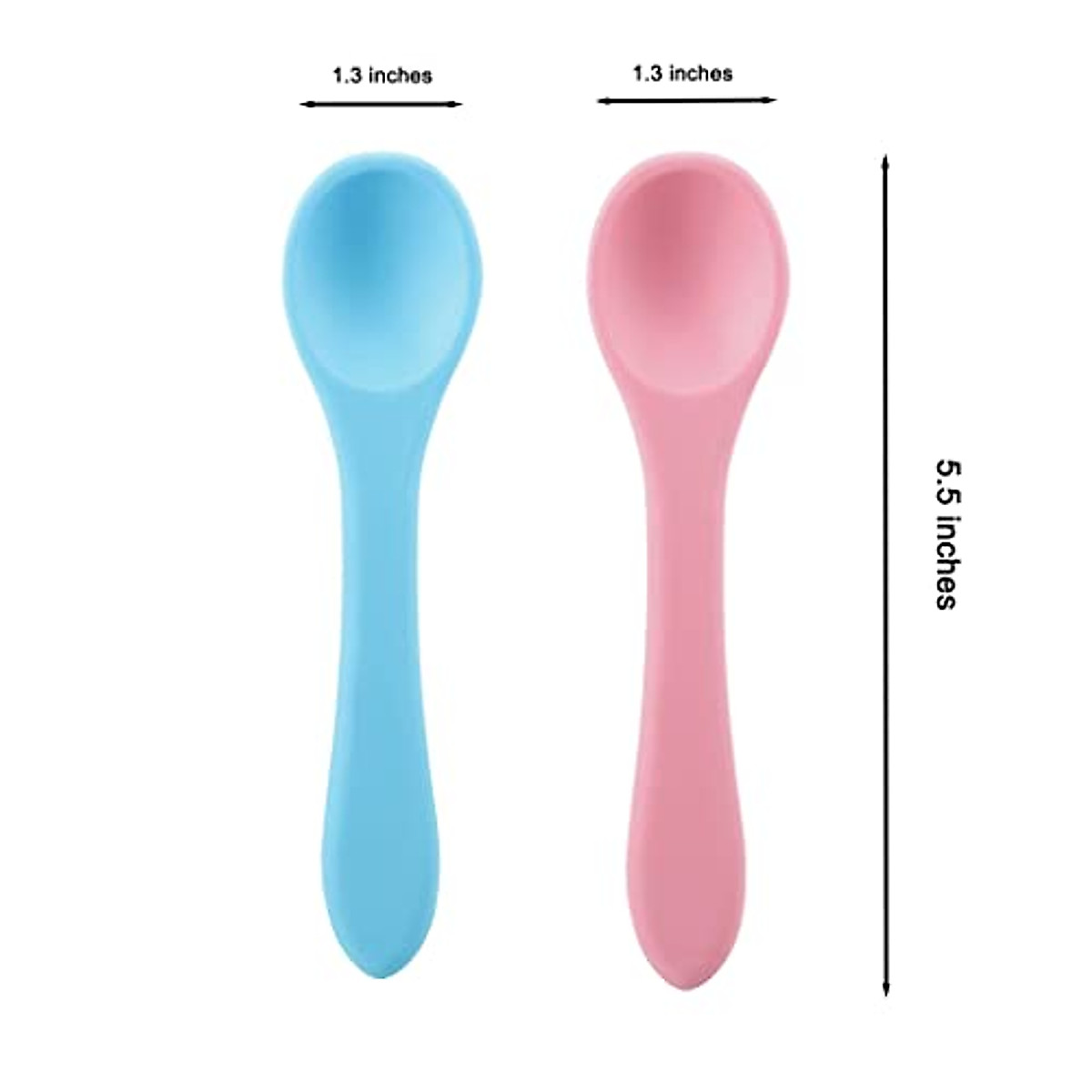 PandaEar 6 Pack Silicone Baby Spoon | First Stage Infant Soft Spoons for Kids Toddlers Children | BPA Free Baby Self Feeding Utensils Training Spoons Great Gift Set for Baby Led Weaning Ages 3 Months