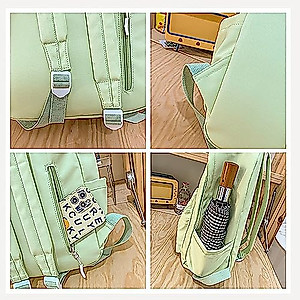UNICOLD Kawaii Backpack With Cute Accessories Large Capacity Aesthetic Retro Bag (Green)