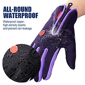 3 Pairs Outdoor Winter Touchscreen Gloves Windproof Waterproof Gloves Thermal Glove for Running Hiking Climbing for Men&Women (Large)