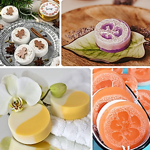 Sakolla 2 Pack Round Silicone Soap Molds 12 Cavity Cylinder Handmade Silicone Molds for Soap Making Supplies DIY Bath Bombs Shower Steamer Lotion Bars, Loofah Soap…