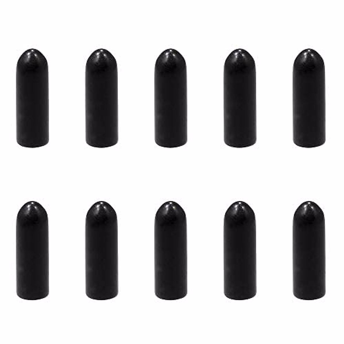 Prescott Plastics Made in USA 0.25" - 0.3125" Inch Round Vinyl Bolt Screw Protectors (4 Pack), Rubber Flexible End Cap for Metal Tubing, Fence, Glide Insert for Pipe Post and Furniture