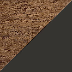 Manhattan Comfort Gramercy Mid Century Modern 2-Section Freestanding Wardrobe Armoire Closet, Nature and Textured Grey