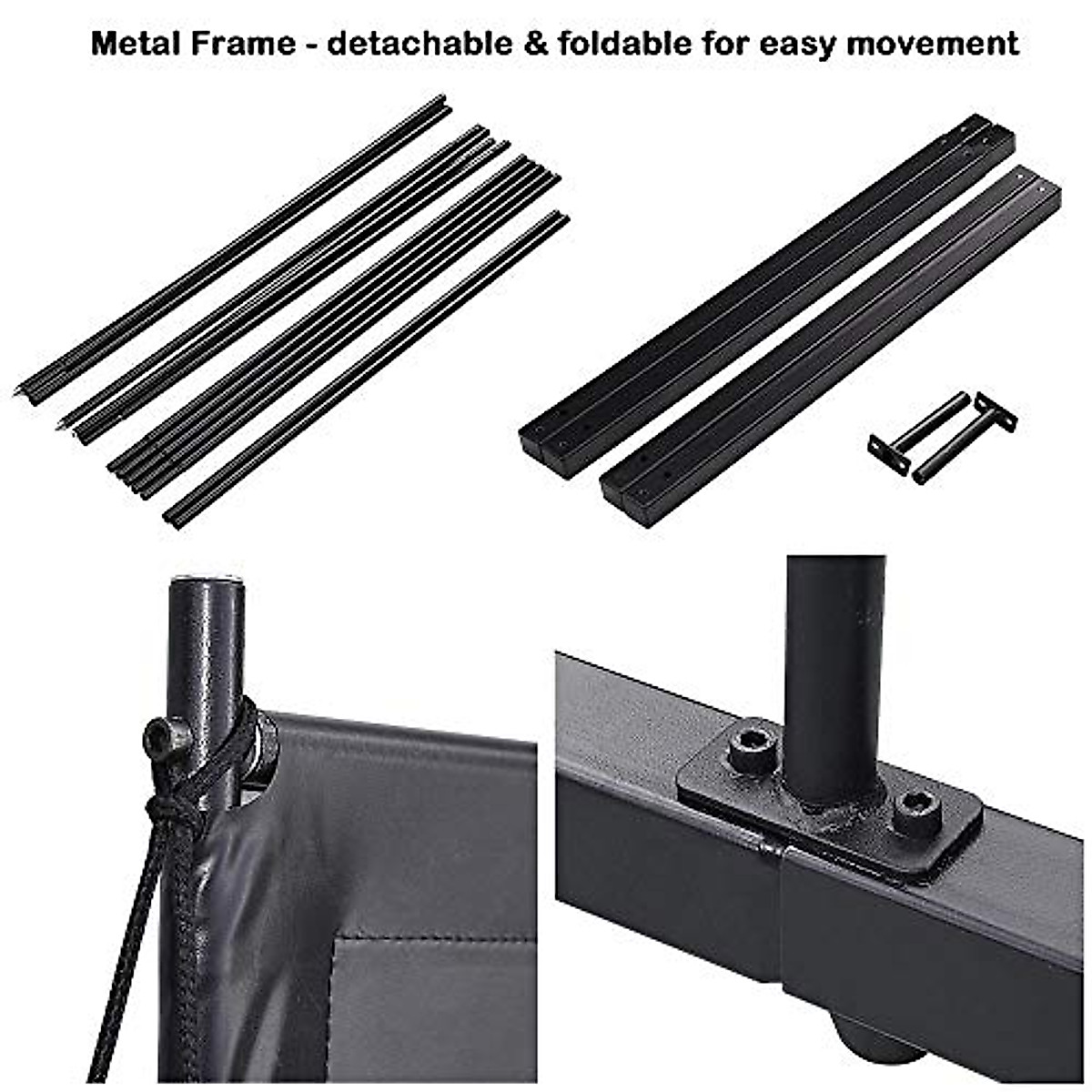 150" PVC Diagonal Portable Detachable Projector Screen with Stand - Detachable 160 Degree Wide Viewing 1.1 Gain & 16:9 Aspect Ratiosupports 2D 3D 4K HD Projection Outdoor Open-air Movie (150")