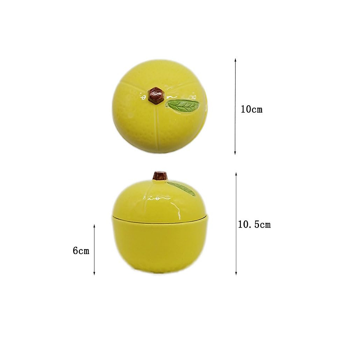 SHOWERORO Lemon Bowl Ornament Container Soup Bowls with Lids Pasta Containers Serving Dish Dessert Pot Ceramic Kitchen Jars Lemon-shaped Bowl Steaming Bowl Lemon Shaped Bowl Ceramics Food