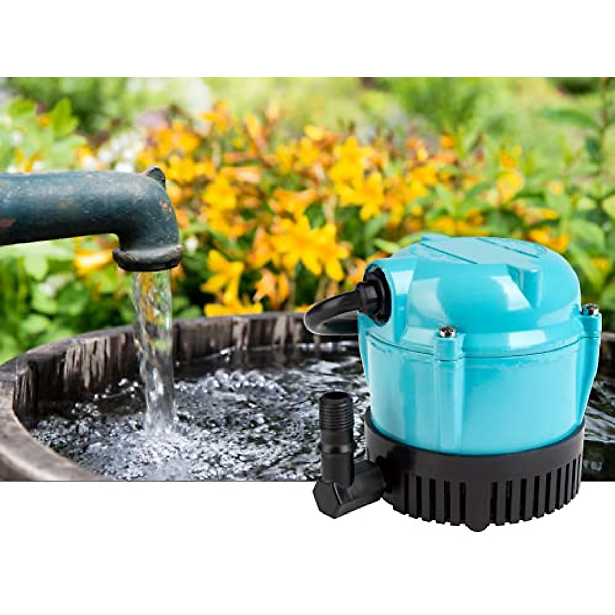 Little Giant 500203, 1-A 115 Volt, 1/200 HP, 170 GPH Small Submersible Permanently Oiled Pump for Fountain, Water Displays and Air Conditioners, 6-Foot Cord, Blue,