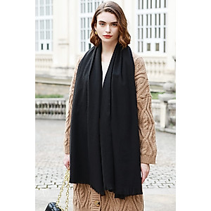 RIIQIICHY Pashmina Shawl Wraps for Women Scarf for Wedding Large Winter Black Scarves Soft Shawls and Wraps for Evening Dresses