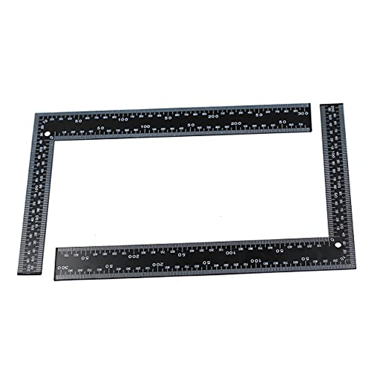 Driak Black 2pc Metal L Shaped Metric Square Carpenter Square 0-30cm 0-20cm Measuring Range Metal Framing Square Square Ruler for Accurate Cutting, Trimming, Slicing and Measuring
