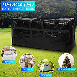 Clysee 4 Pcs 66 Gallon Large Storage Bags with Zipper and Handles Foldable Moving Bags Heavy Duty Extra Large Tote Duffle Bag for College Dorm Travel Clothes Blankets Bedding Moving (Black)