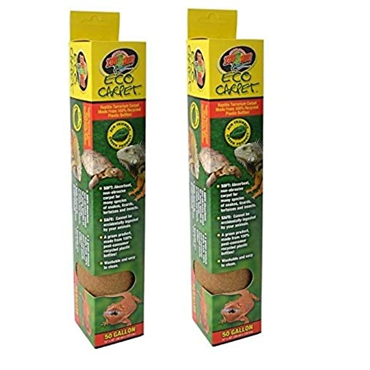 Zoo Med Eco Carpet Reptile Carpet - Tan 50 Gallon (15" x 48") - Pack of 2
