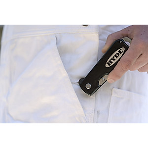 Hyde Dual Blade Folding Painter's Tool 5-In-1 Stainless Steel Folds Closed, Flex 1-1/2 Inch, Cleans Rollers, Spreads Compound, Scrapes, Cleans Out Cracks, Opens Cans and Boxes,Black