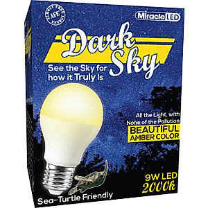 MiracleLED 604589 Dark Sky 3W Low Profile Bulb (2-Pack), Amber