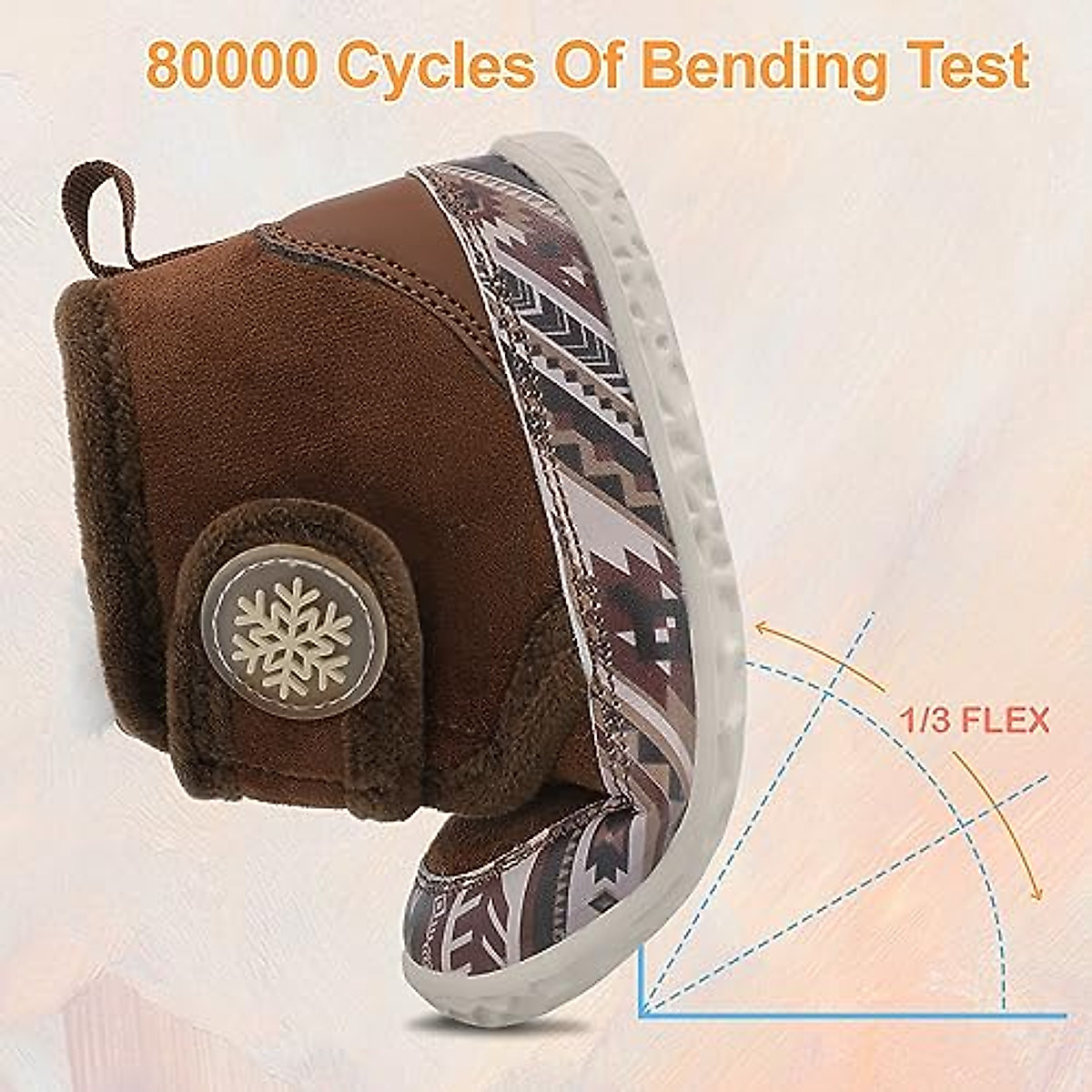 Scurtain Hard Bottom Baby Shoes Girl Winter Brown Boots Boy House Sock Shoes Fuzzy Winter Bedroom Slippers 16-24 Months