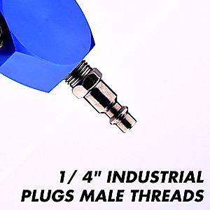 WYNNsky Air Splitter, 3-Way Manifold with 3 Pieces Industrial Coupler and Plug, Air Compressor Hose Accessories Quick Connect Fittings