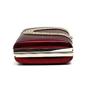 Ankoee Ladies Envelope Clutch Bag Evening Bag Bridal Wedding Bag Handbag Prom Clutches Handbag(Wine-red)
