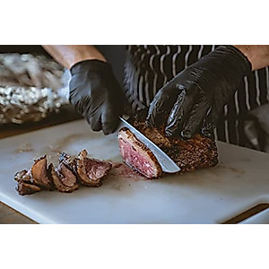 LavaLock Disposable Nitrile BBQ Gloves with Cotton Liners for Outdoor Cooking Grilling Smokers and Barbecue Competition, Chef or Kitchen use (Large 50 Count Black)