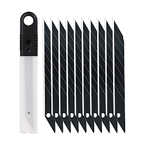 MANUFORE 100PCS 9mm Snap-off Replacement Blades 30 Degree SK5 Black Blades for 9mm Universal Art Knife for Wallpaper, Paper, Eyebrow Pencil, Crafts