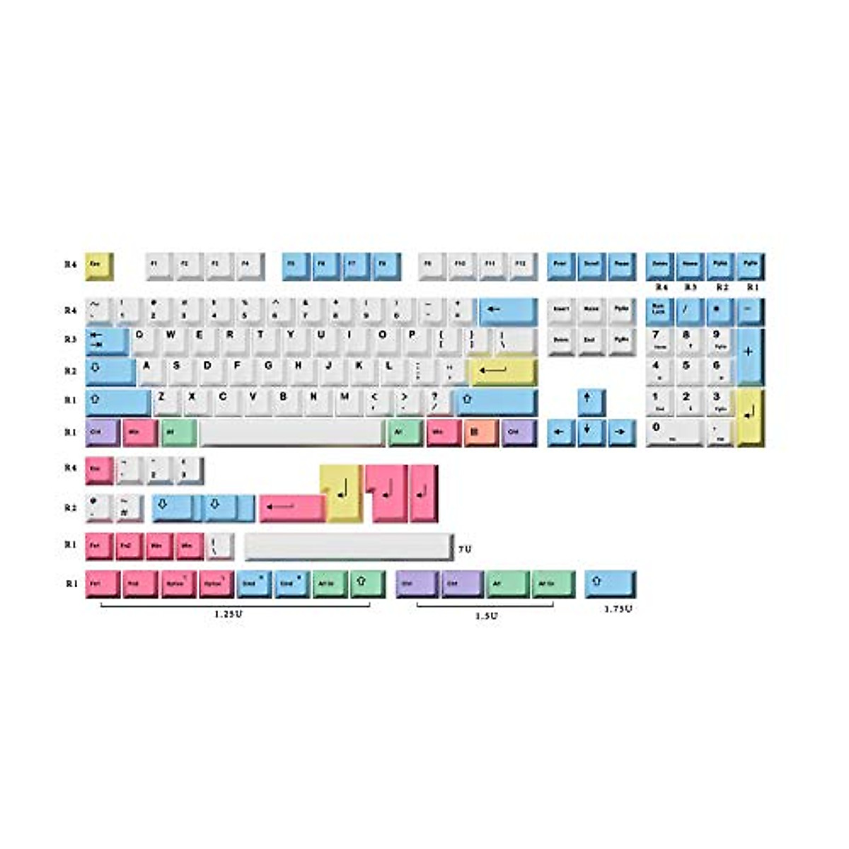 KOKOYAKA Dye Sublimation Keycaps | Cherry Profile for Custom Merchanical Keyboard | 139 Keys (Chalk)