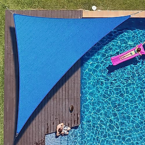 ColourTree 24' x 24' x 33.9' Blue Sun Shade Sail Right Triangle Canopy Awning Shelter Fabric Screen - UV Block UV Resistant Heavy Duty Commercial Grade - Outdoor Patio Carport - (We Make Custom Size)