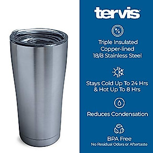 Tervis 1292884 Disney-Mickey Mouse Tumbler with Clear and Black Hammer Lid, 20 oz Stainless Steel, Silver