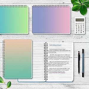 Spiral Notebook, 5.7" x 8.3" College Ruled Notebook with 4 Colors Spiral Journals for Women, 80 Sheets / 160 Pages Per Journal with Twin-Wire Binding, Thick Plastic Hardcover and 8mm Ruled Lined