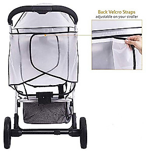 Diagtree Stroller Rain Cover Universal, Baby Travel Weather Shield, Windproof Waterproof, Protect from Dust Snow Insects (Double Zipper-L)