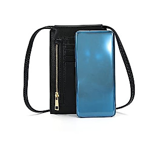 Earnda Small Crossbody Cell Phone Purse for Women Lightweight PU Leather Crossbody Bag with Credit Card Slots Blue