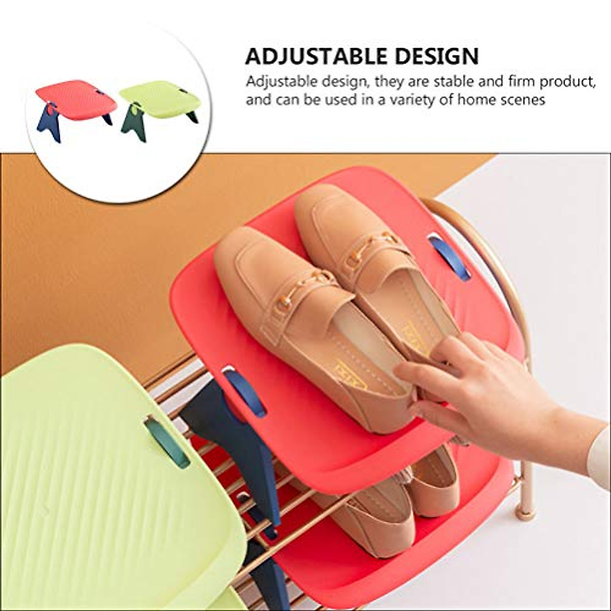 DOITOOL Shelf Bracket Shelf Bracket 2pcs Shoe Slots Rack Organizer Adjustable Shoe Stacker Space Saver Shoe Rack Holder for Closet Organization Holder Shoe Storage Rack Shoe Storage Rack