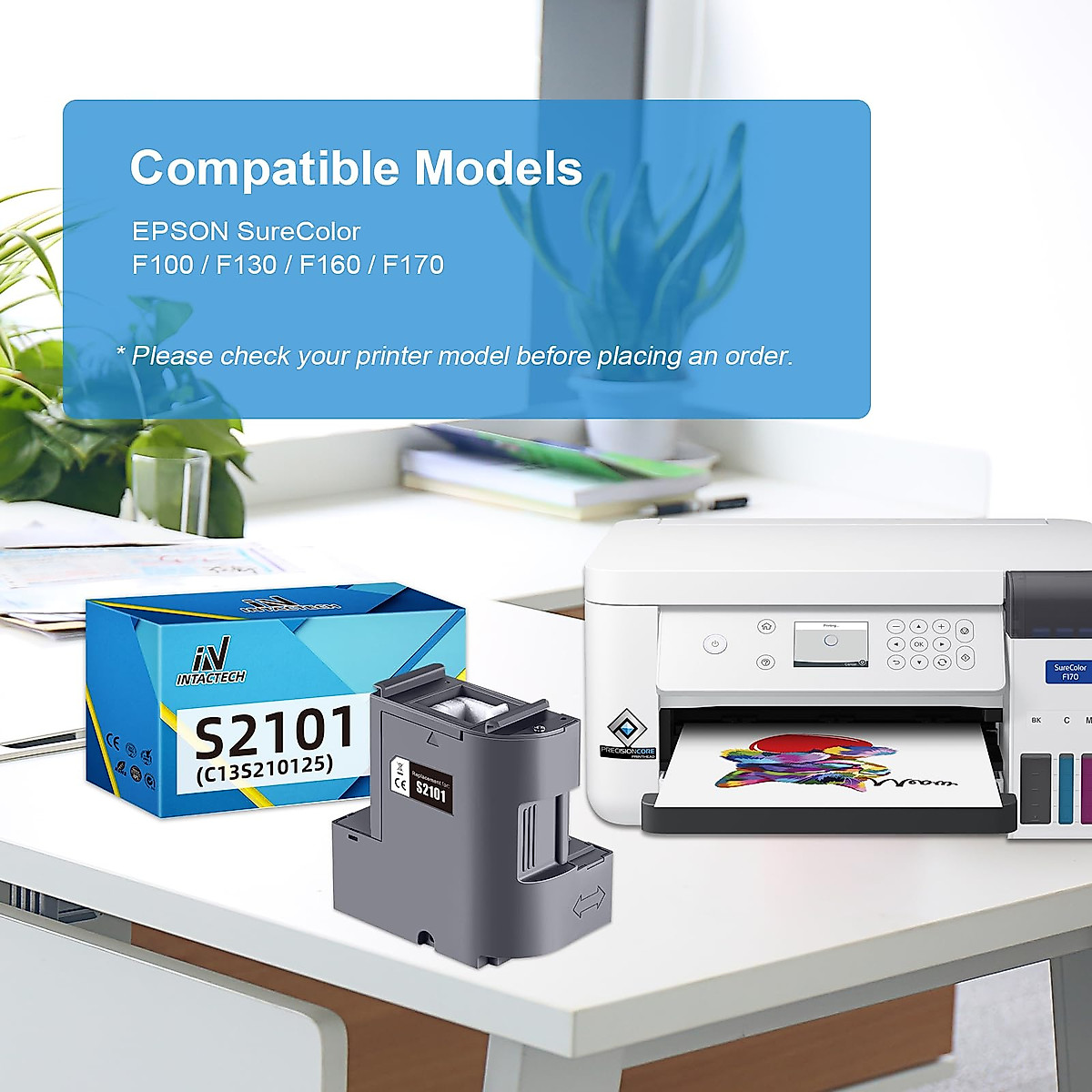 C13S210125 (S210125) Maintenance Box for Epson Surecolor SC-F170 SC-F100 SC-F130 SC-F160 Printer Waste Ink Tank 1-Pack