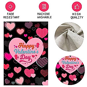 Valentines Day Garden Flag Outdoor Small Valentine Flag 12x18 Double Sided Burlap House Yard Valentines Flag for Outside Love Heart Valentines Day Decor Decorations