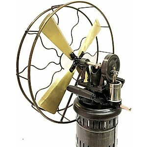 kerosene operated 15" Blades Steam Working Table Fan Vintage Metal Brass Style