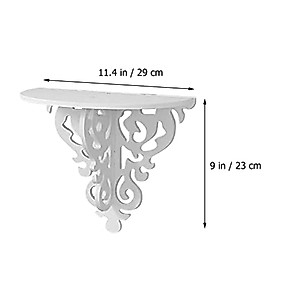 Zerodeko 2pcs Home Bracket Kitchen Organizer Simple-Shaped Mounted Flower Stands Modern Sundries Bathroom Floating Plant Flowerpot Nursery Stand Retro Decor for Holder Brackets Carving